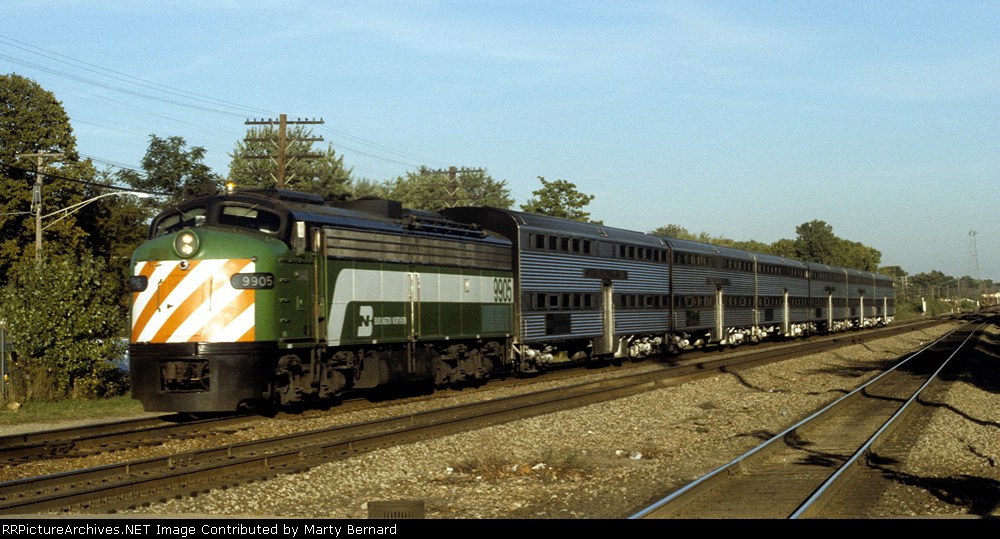 BN E9A 9905 (ex-CB&Q E8A 9967) at Belmont, Ave.